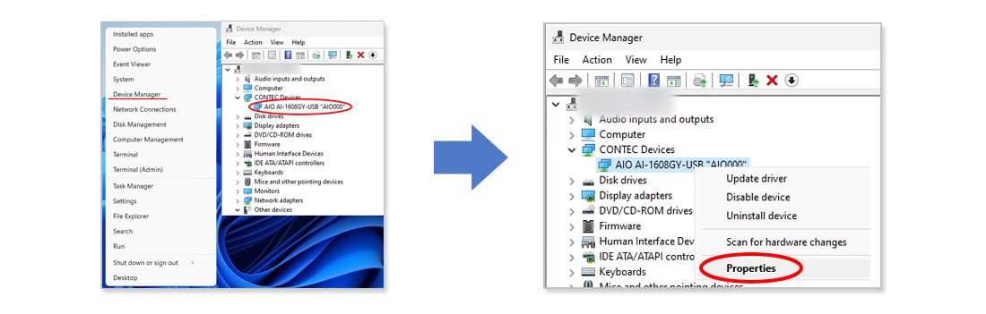 Using a Laptop as a Data Logger.Step 1 Device Setup | CONTEC